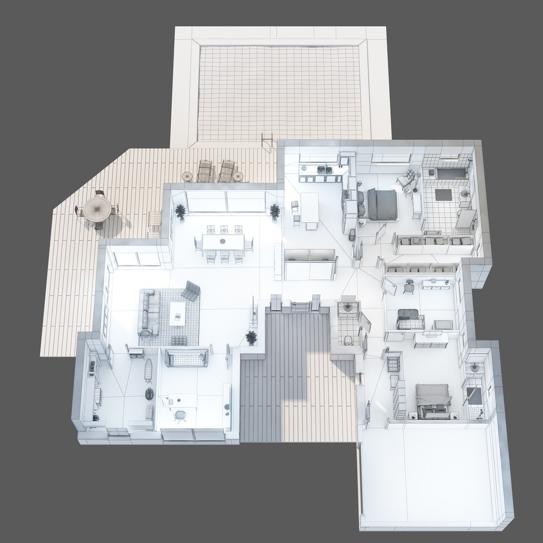 3D Lighting Floor Plan Scene Model - TurboSquid 1200746
