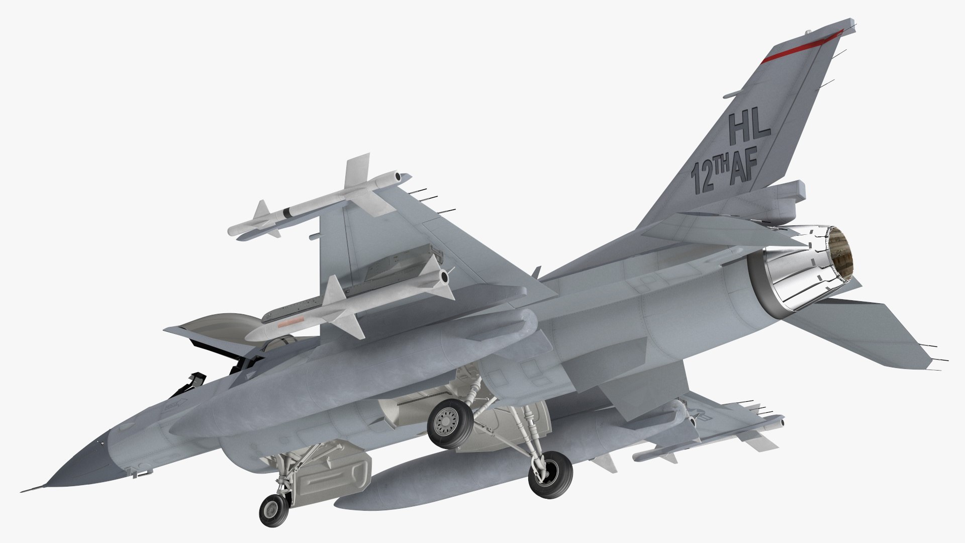 3D Fighter F-16 With Missile Launcher LAU-129 Rigged - TurboSquid 2287689
