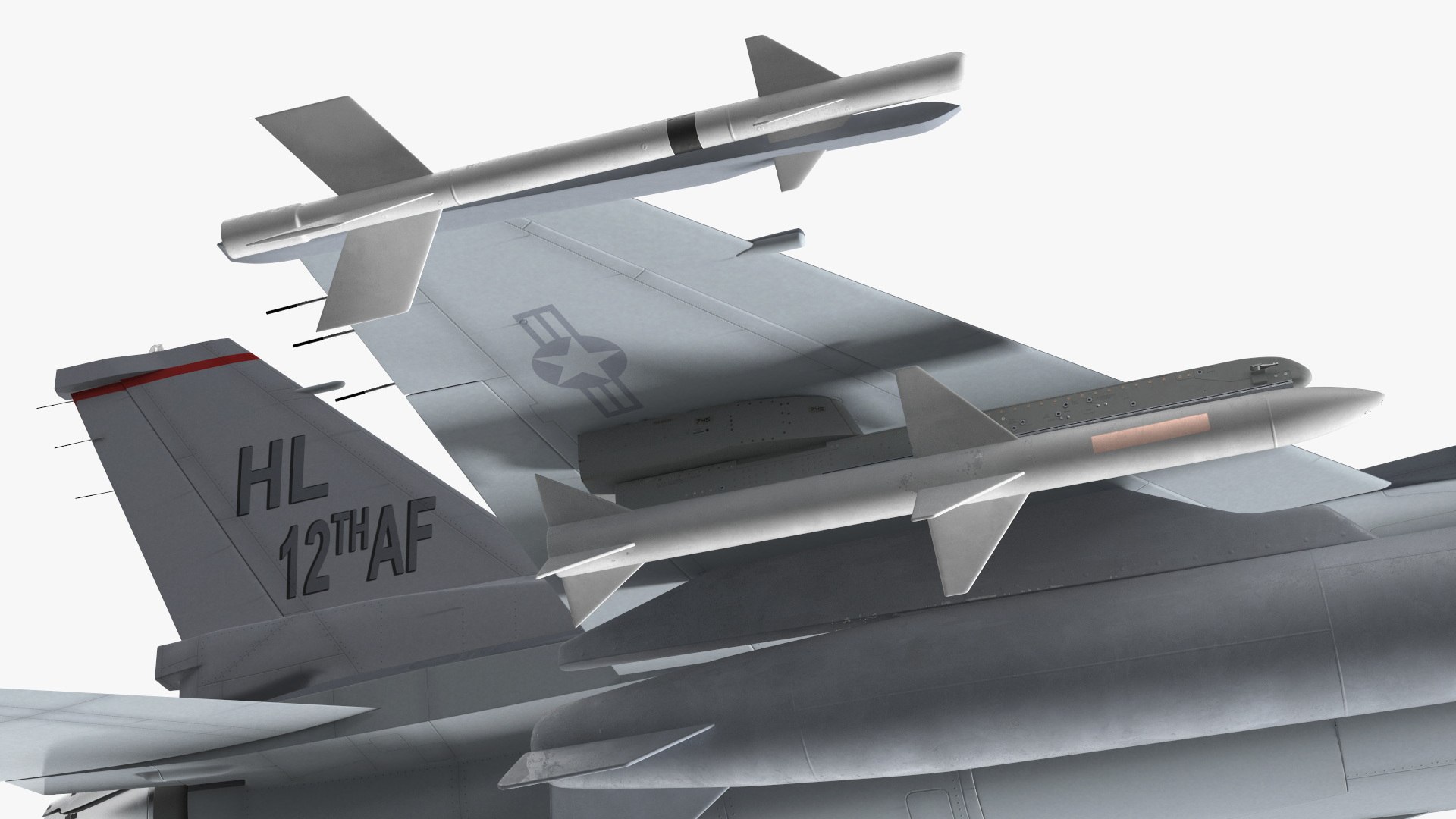3D Fighter F-16 With Missile Launcher LAU-129 Rigged - TurboSquid 2287689