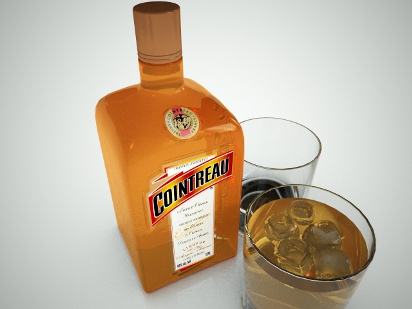 3d Model Cointreau Liquor Bottle