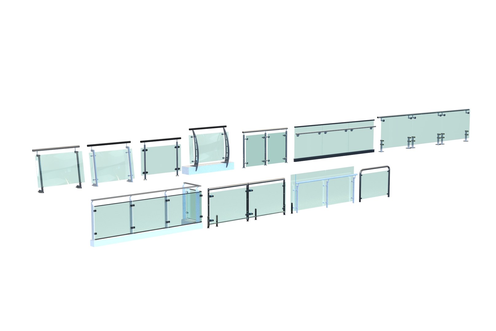 Stainless Steel Glass Railing Balcony Glass On Stainless Frames 3D ...