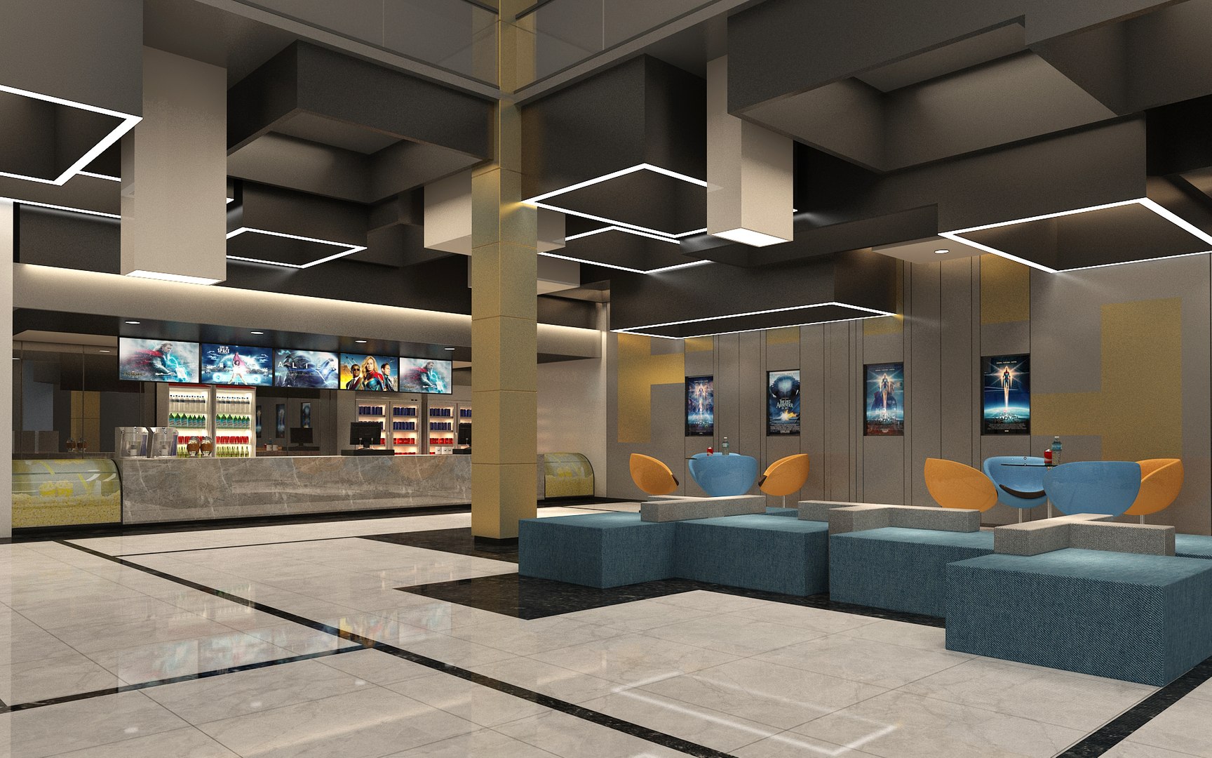 Cinema Lobby 03 Model - TurboSquid 1959901