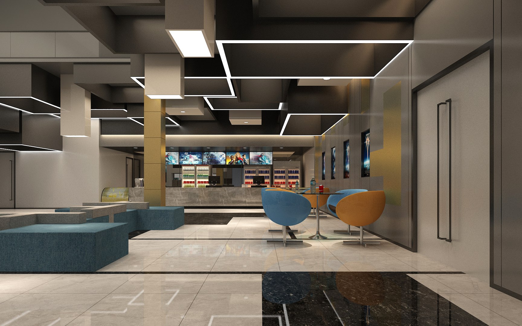 Cinema Lobby 03 Model - TurboSquid 1959901