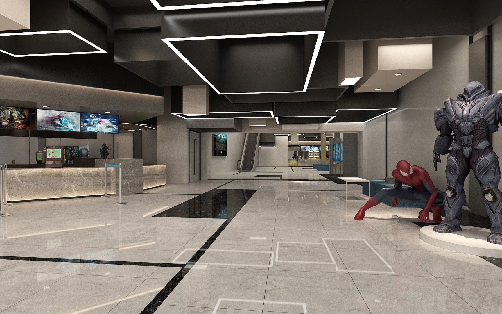 Cinema Lobby 03 Model - TurboSquid 1959901