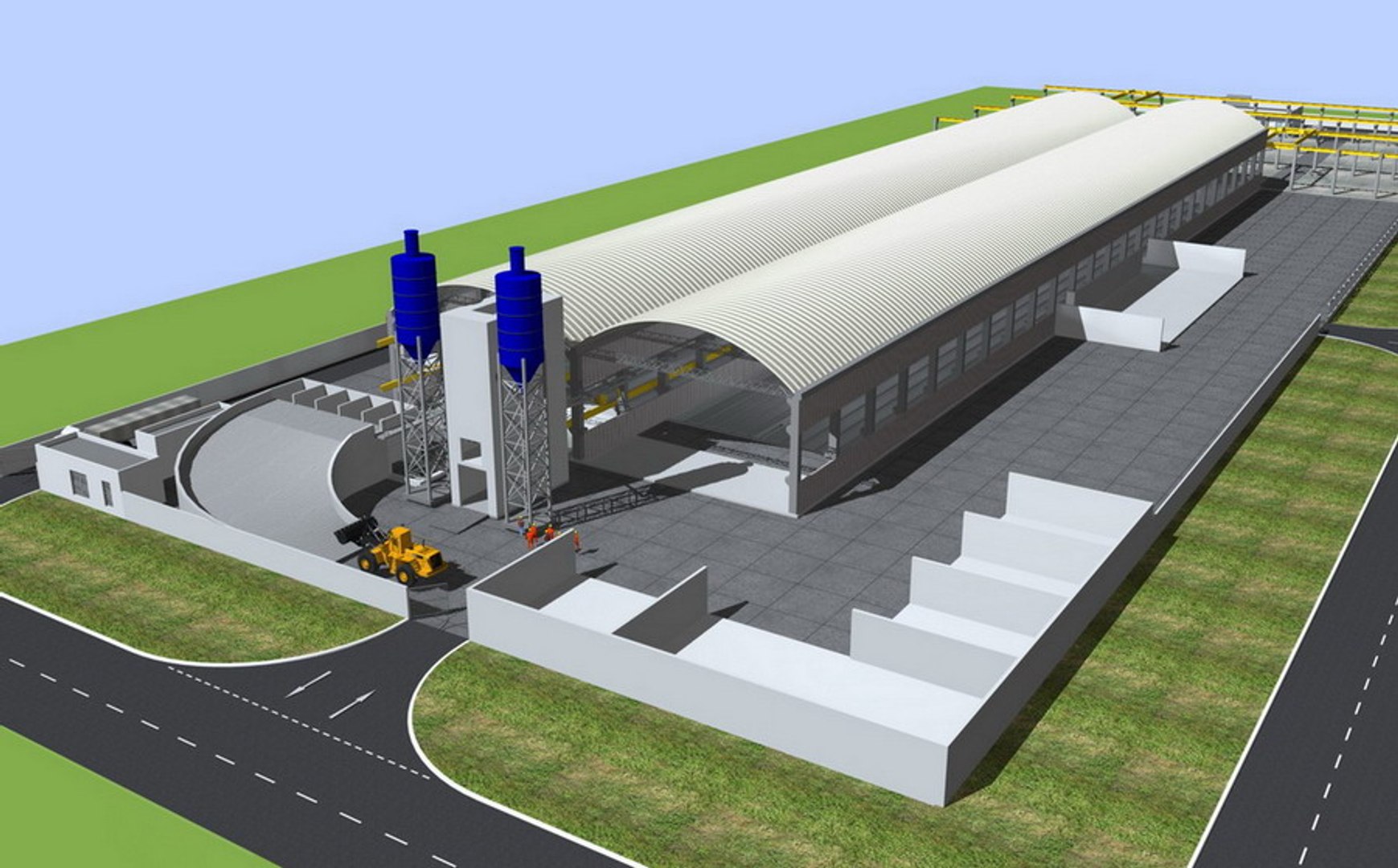 3d Model Of Precast Factory Building