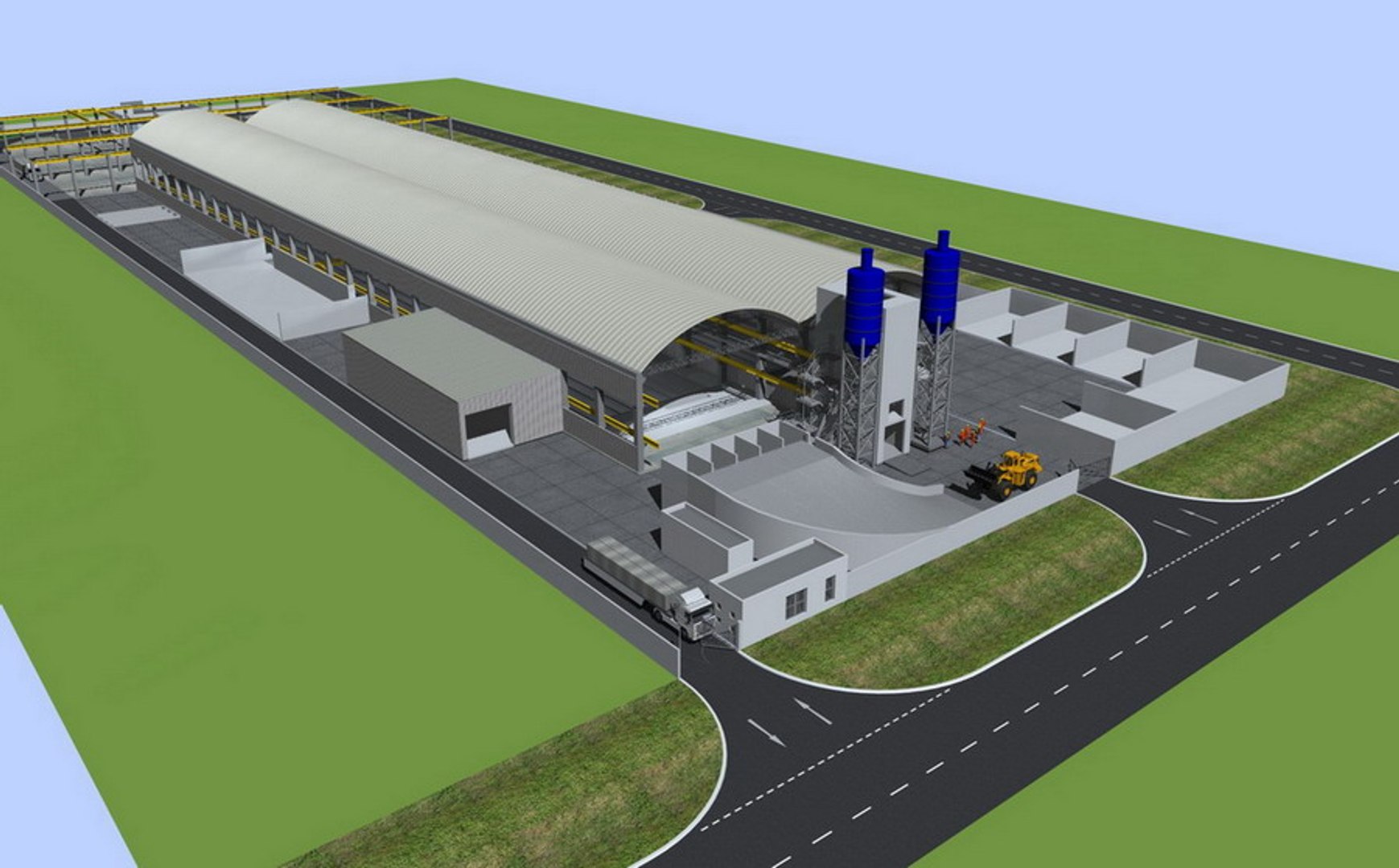3d Model Of Precast Factory Building