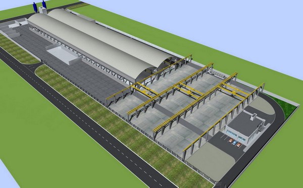 3d model of precast factory building