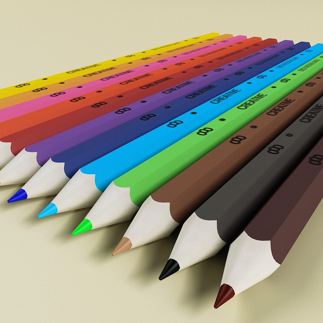 Pencils Colors 3d Model