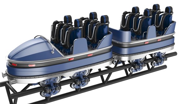 modelo 3d Parque de atracciones de tres atracciones detalladas ...