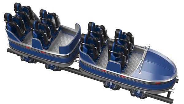 modelo 3d Parque de atracciones de tres atracciones detalladas ...