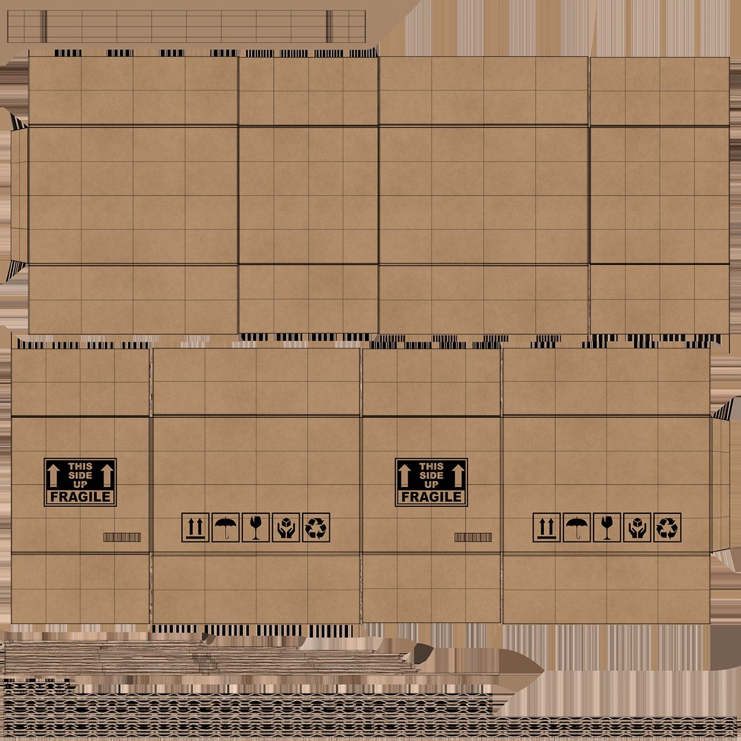 3D Cardboard Box 3 Open V1 - TurboSquid 2287076