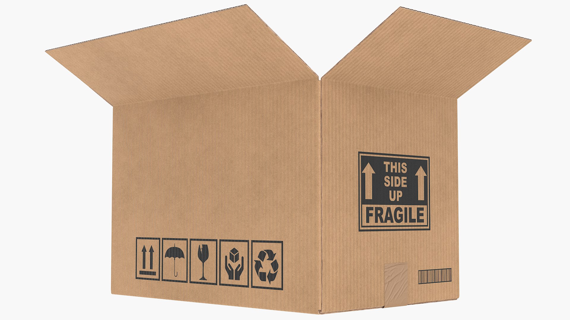 3D Cardboard Box 3 Open V1 - TurboSquid 2287076
