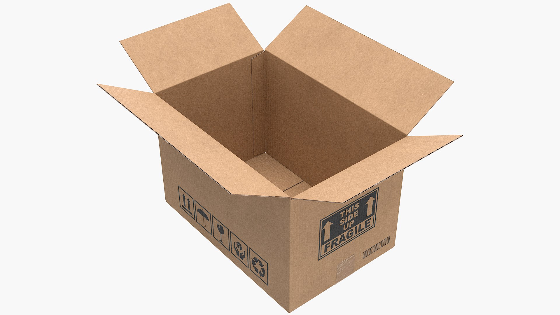 3D Cardboard Box 3 Open V1 - TurboSquid 2287076