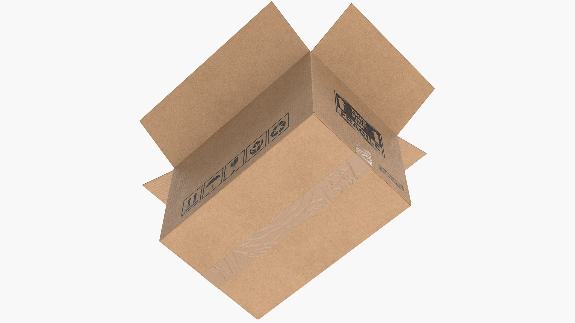 3D Cardboard Box 3 Open V1 - TurboSquid 2287076