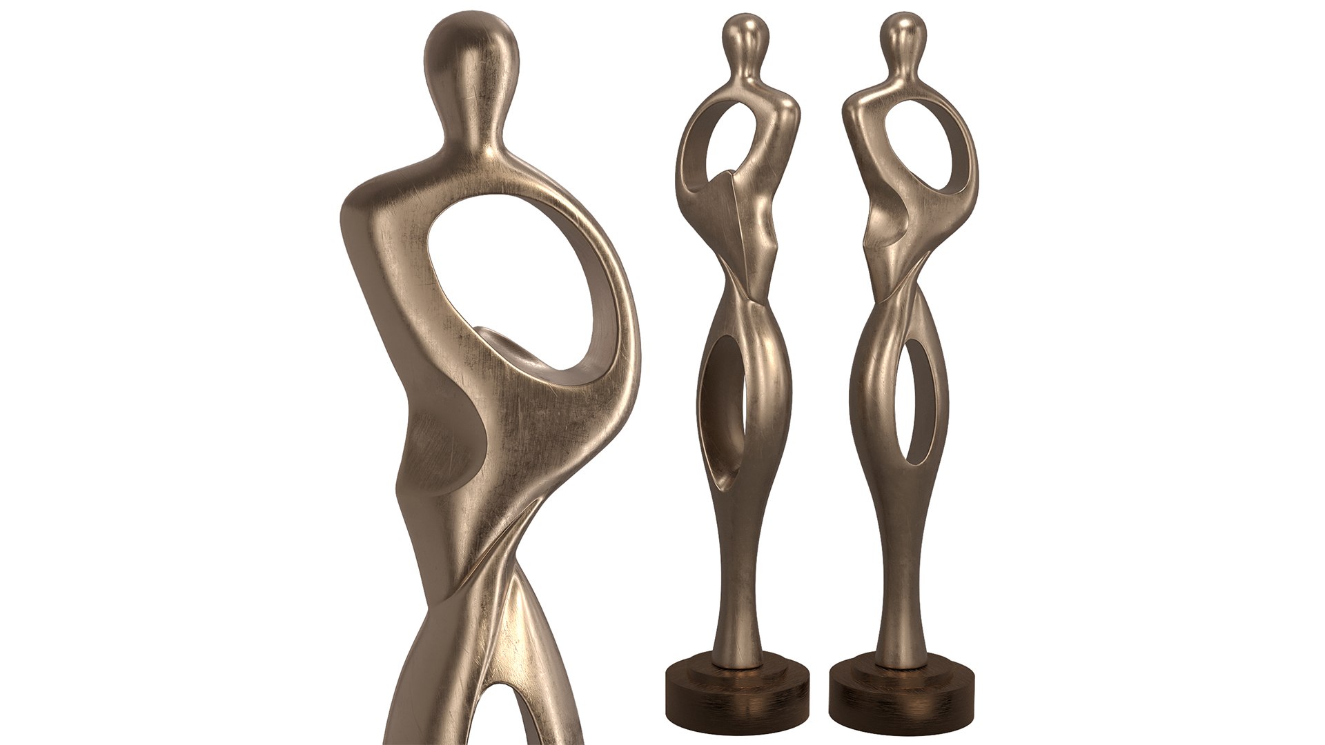 3D Contour Modern Figure Floor Sculpture - TurboSquid 2289317