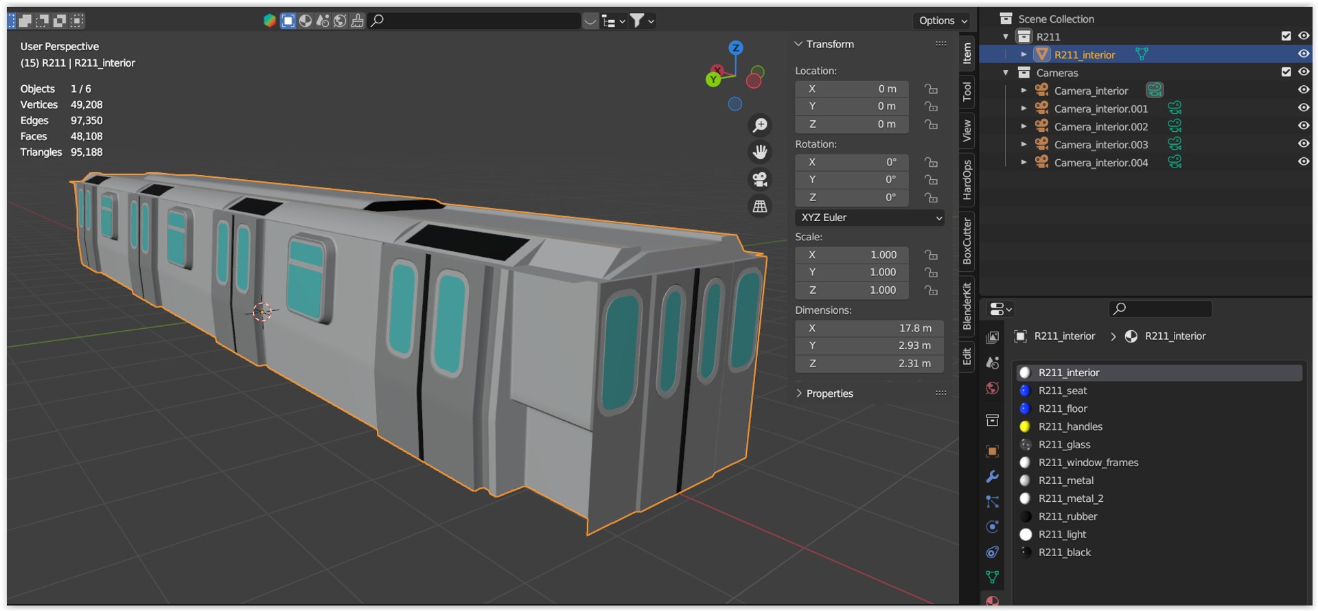 R211 Subway Car Interior 3D - TurboSquid 2068662