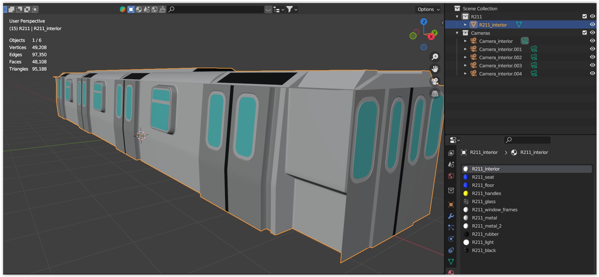 R211 Subway Car Interior 3D - TurboSquid 2068662