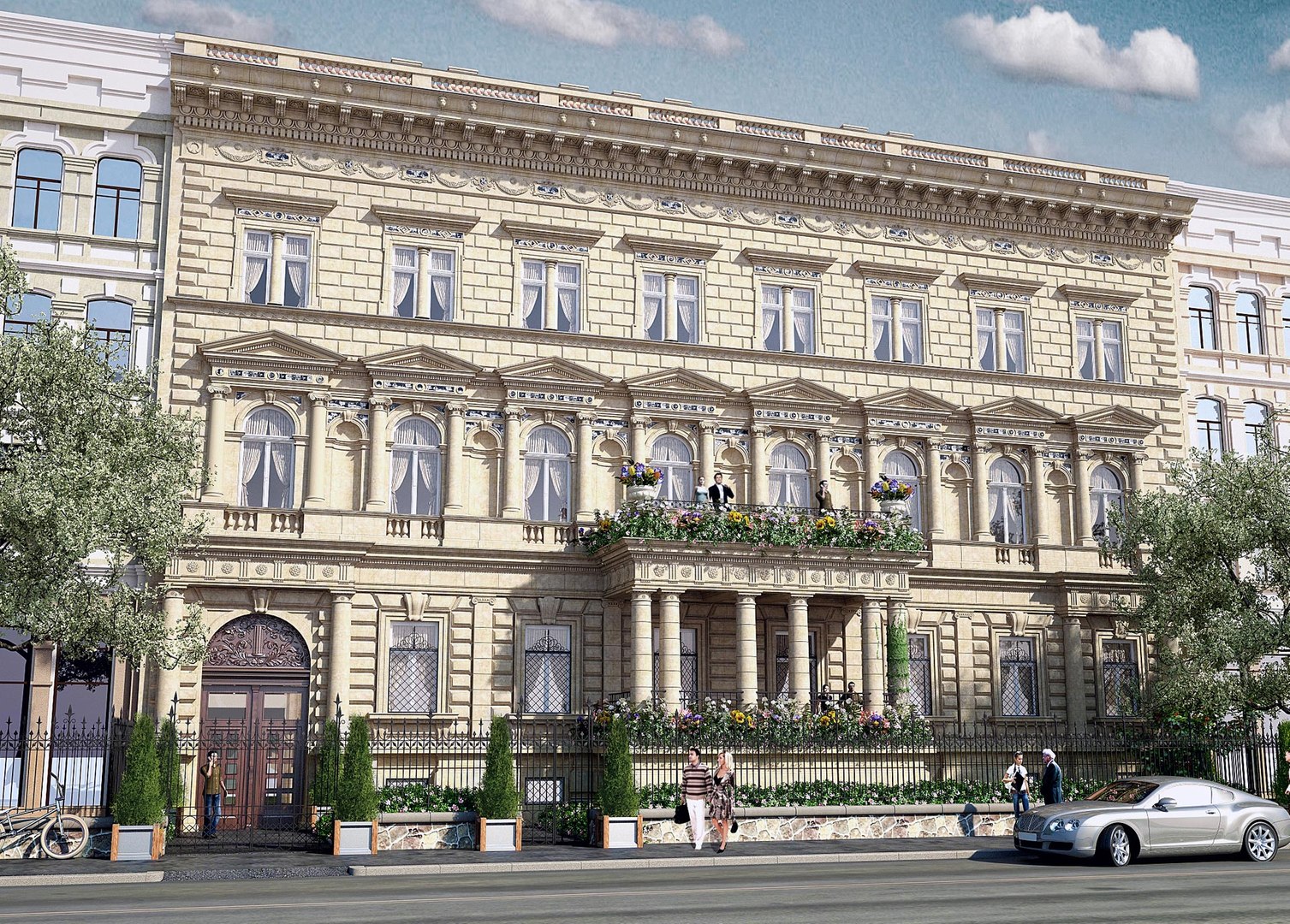 3D Classic Facade With Pediment Model - TurboSquid 1763293