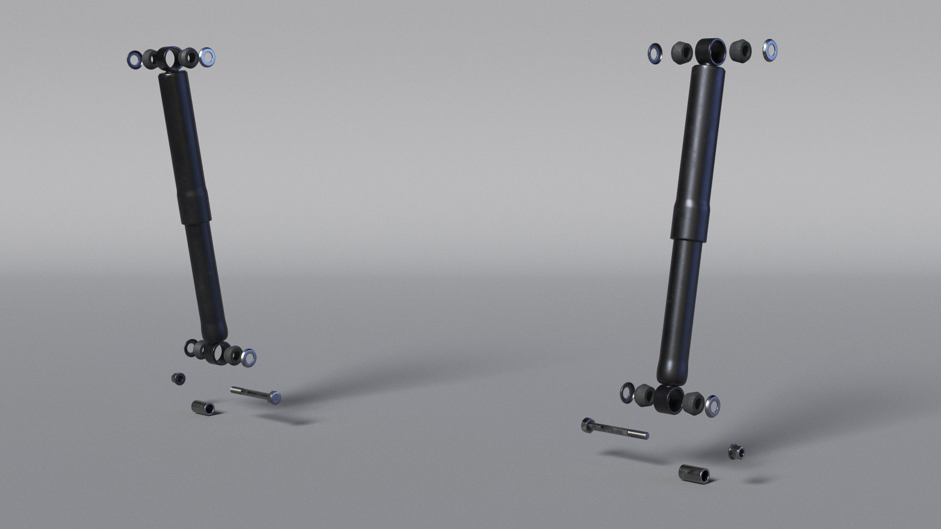 3D SUV Rear Shock Absorbers Exploded View Model - TurboSquid 2403653