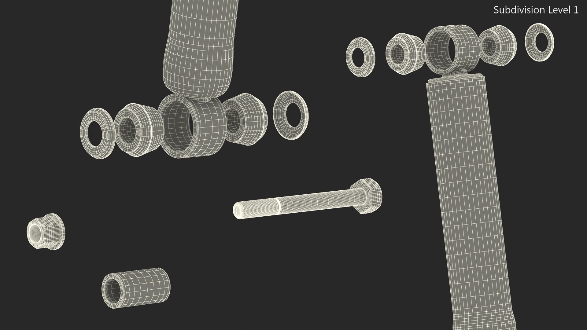 3D SUV Rear Shock Absorbers Exploded View Model - TurboSquid 2403653