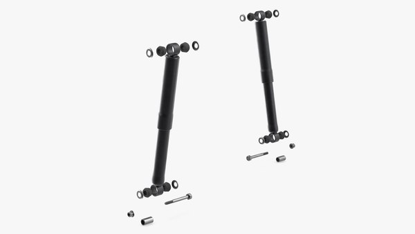 modelo 3d Vista despiezada de los amortiguadores traseros del SUV ...