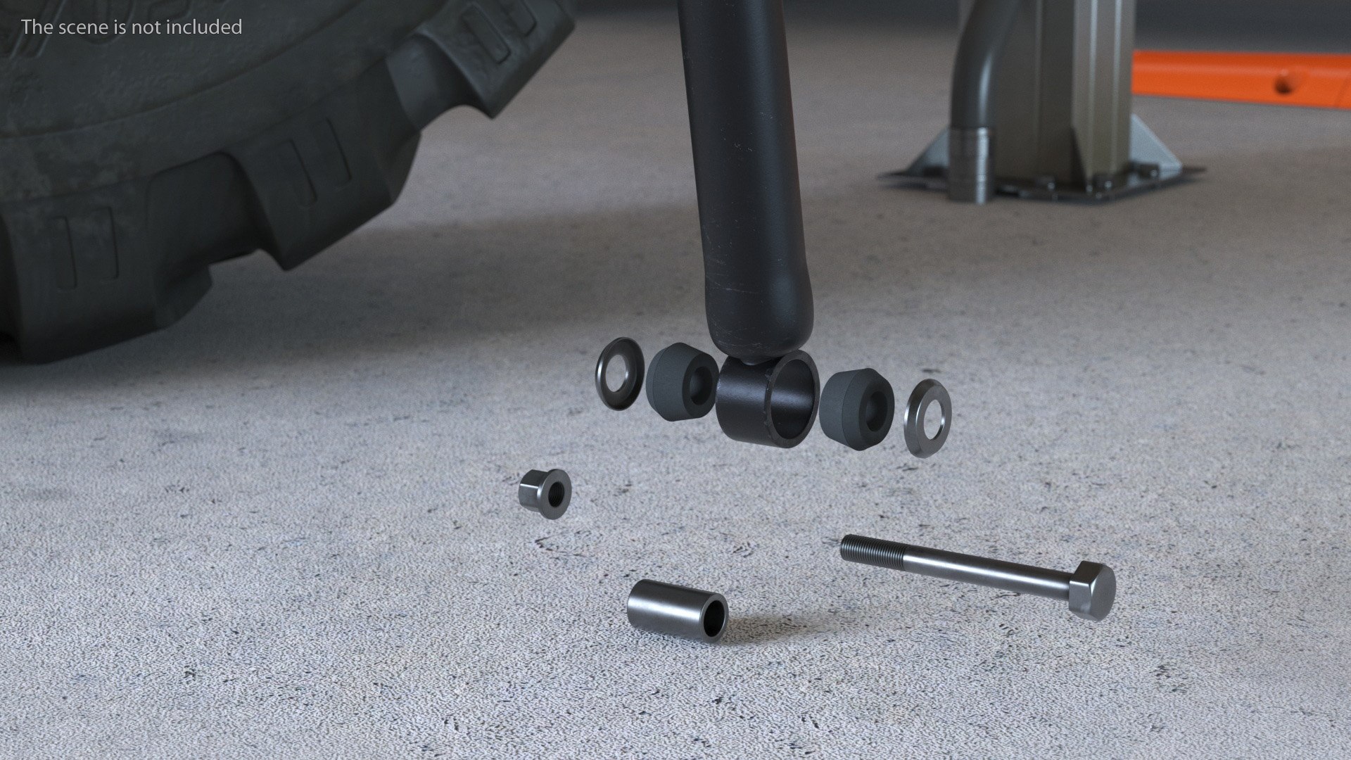 3D SUV Rear Shock Absorbers Exploded View Model - TurboSquid 2403653