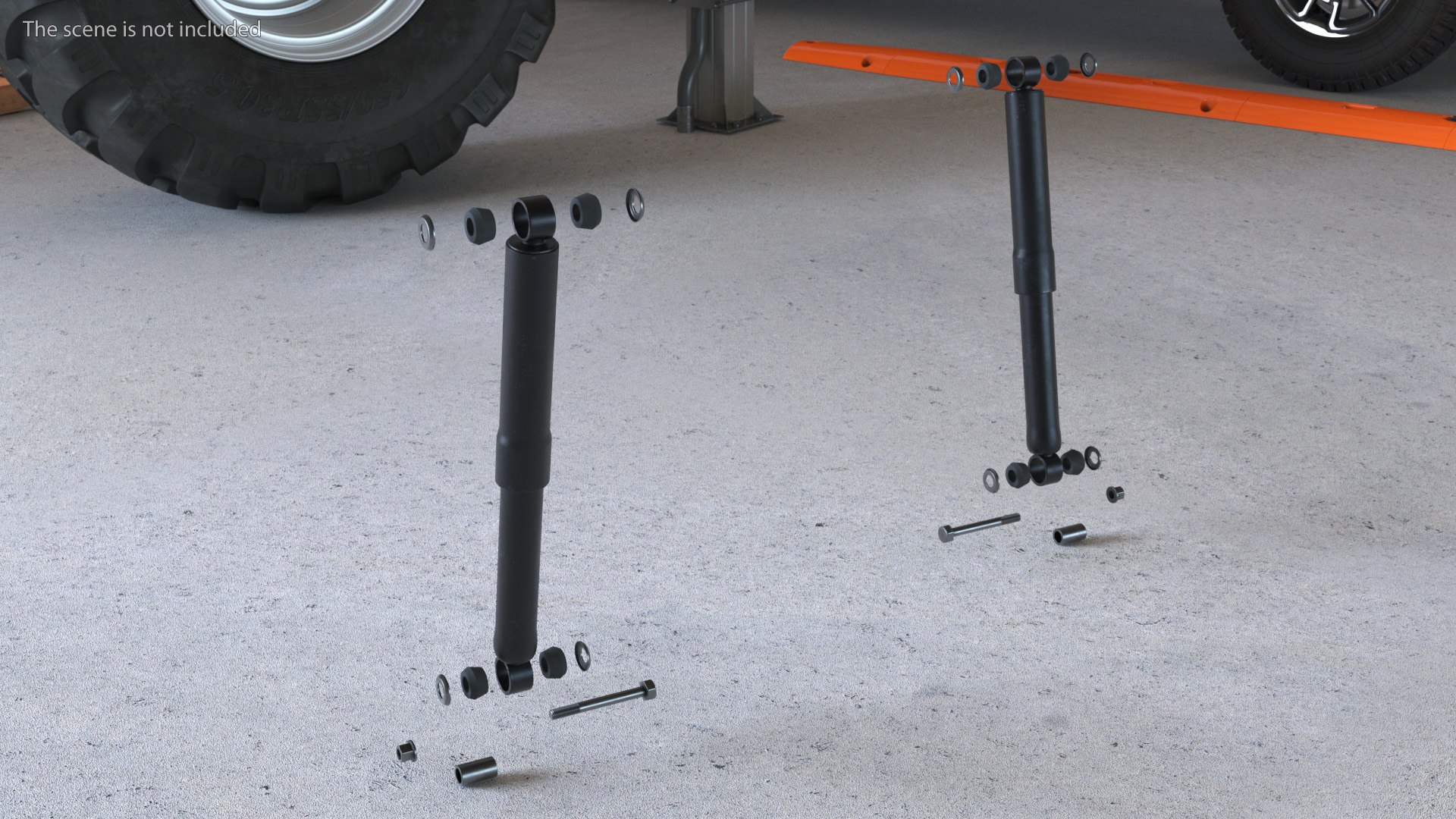 3D SUV Rear Shock Absorbers Exploded View Model - TurboSquid 2403653