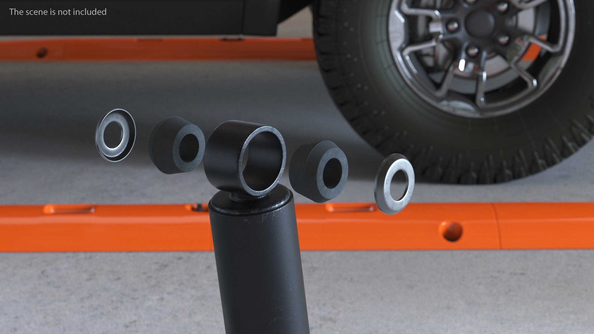 3D SUV Rear Shock Absorbers Exploded View Model - TurboSquid 2403653