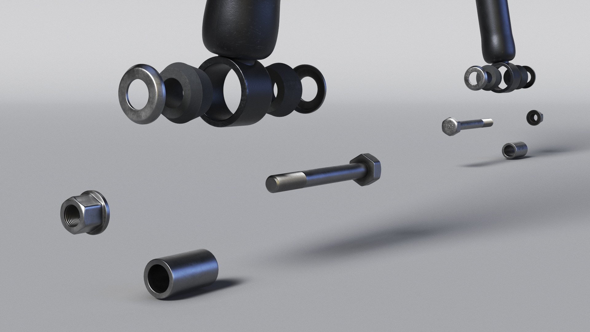 3D SUV Rear Shock Absorbers Exploded View Model - TurboSquid 2403653