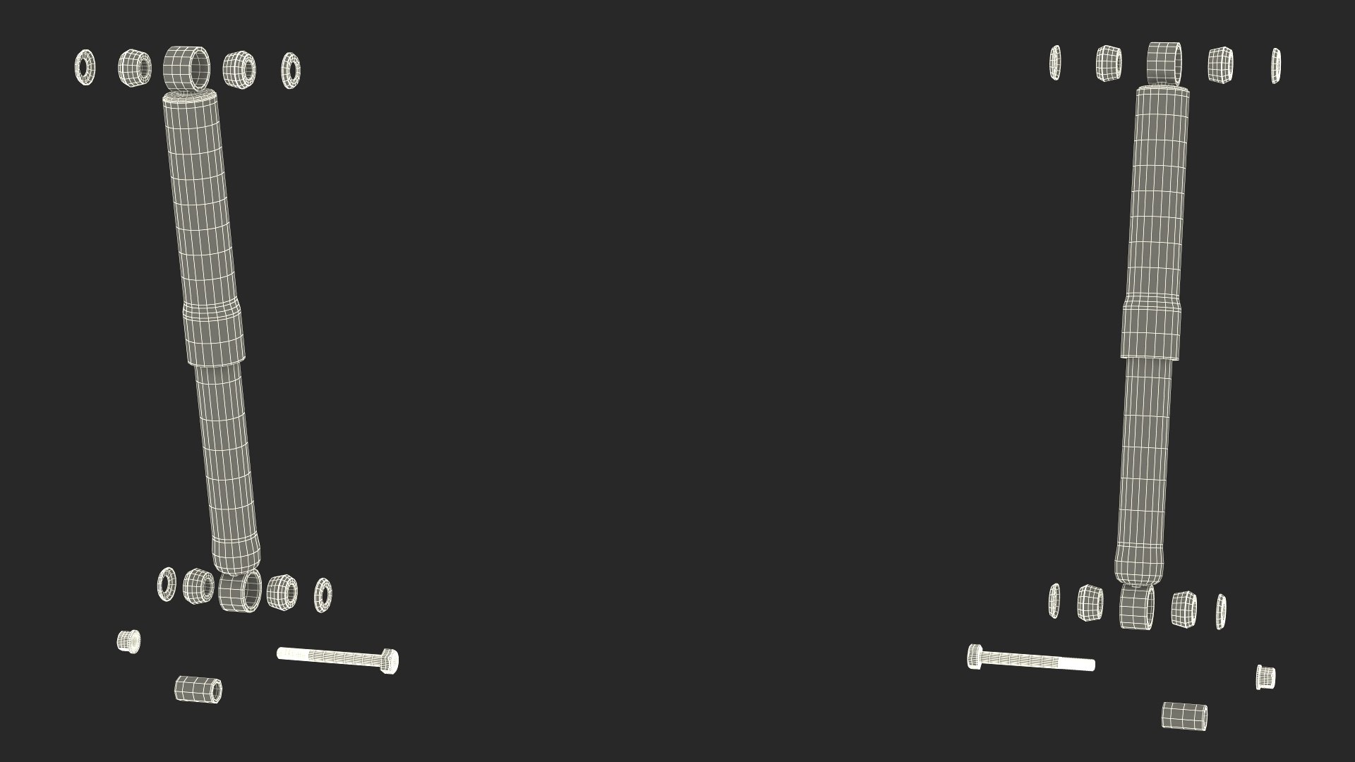 3D SUV Rear Shock Absorbers Exploded View Model - TurboSquid 2403653
