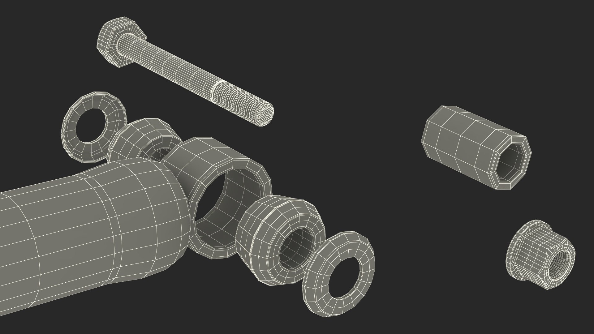 3D SUV Rear Shock Absorbers Exploded View Model - TurboSquid 2403653