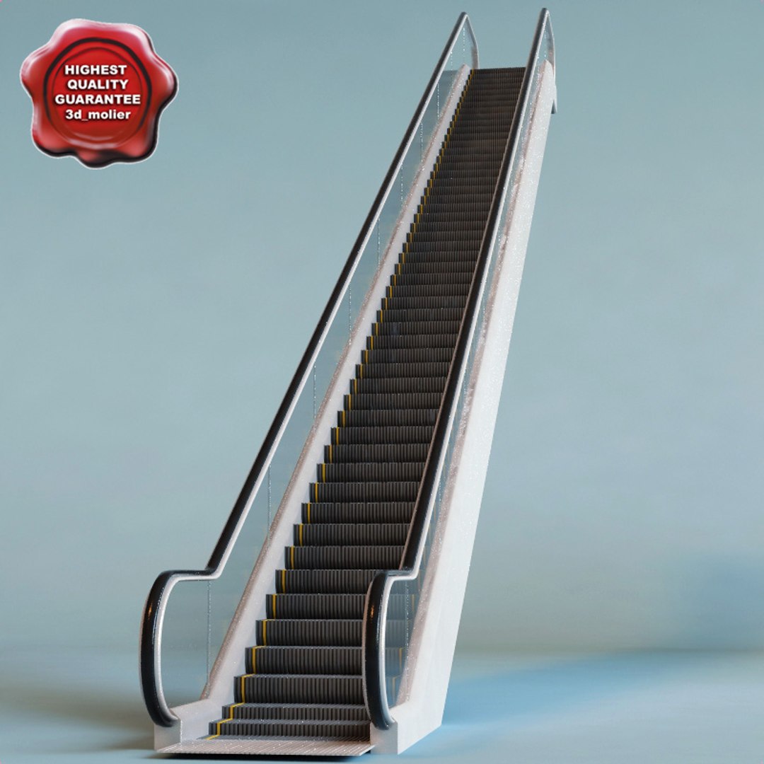 Escalators Set Modelled 3d C4d