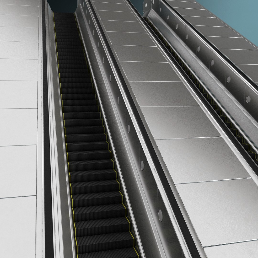 Escalators Set Modelled 3d C4d
