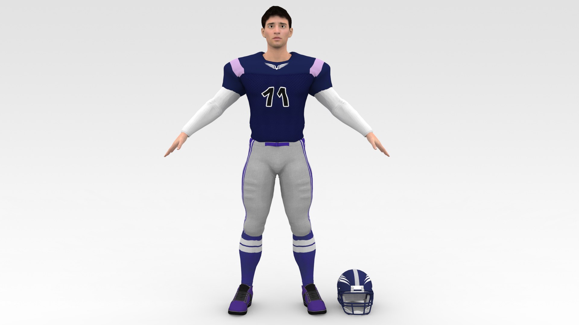 3D Model American Football Player V5 - TurboSquid 1801109