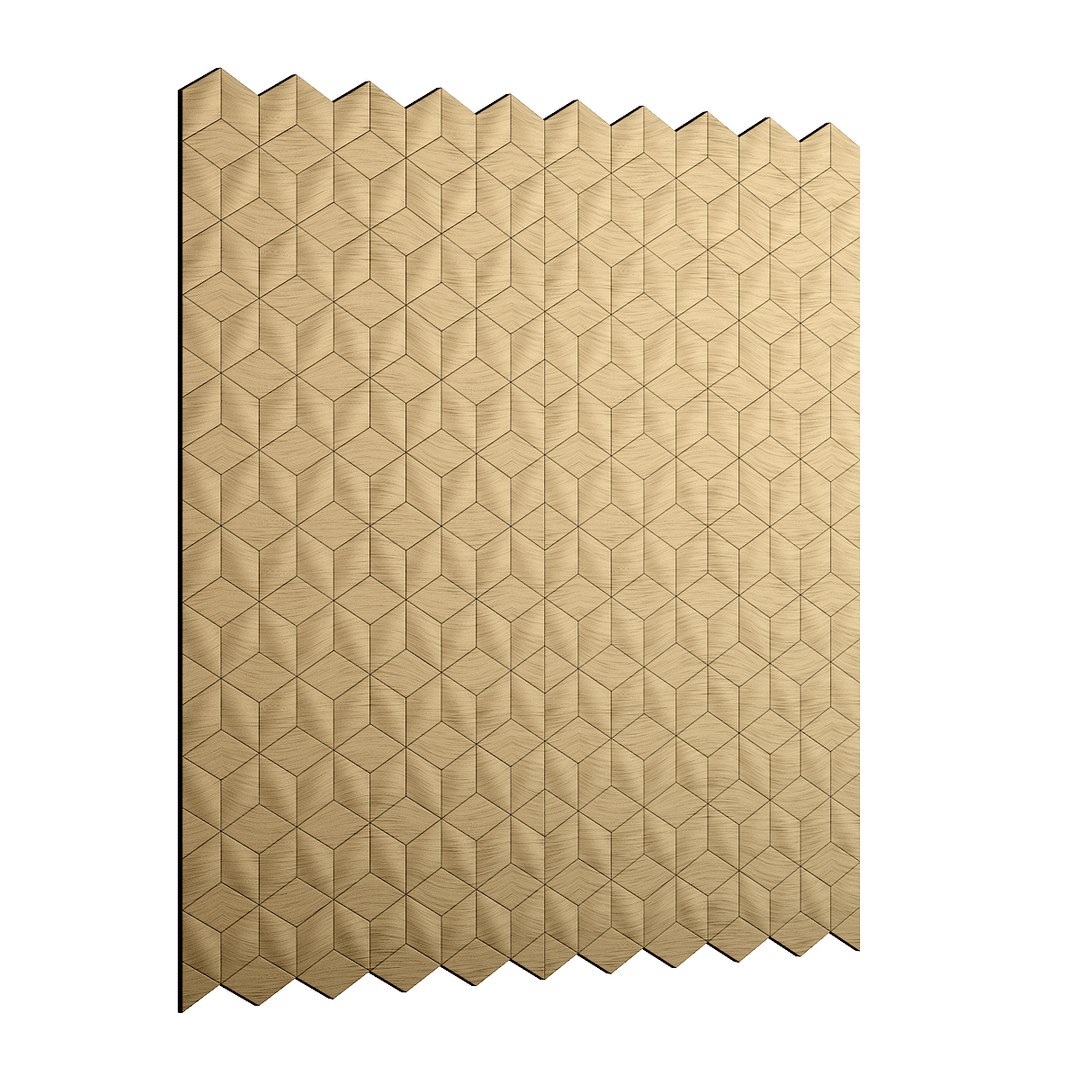 3D Golden Metal Wall - TurboSquid 1302925
