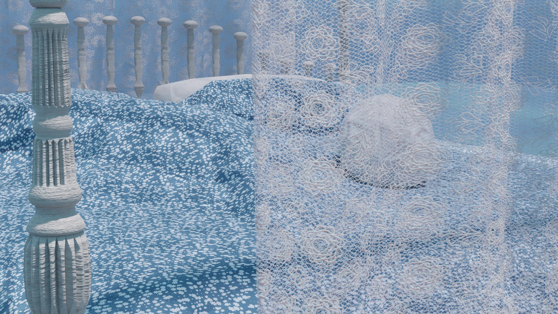 3D Bed Beautiful Drape Model - TurboSquid 1693980