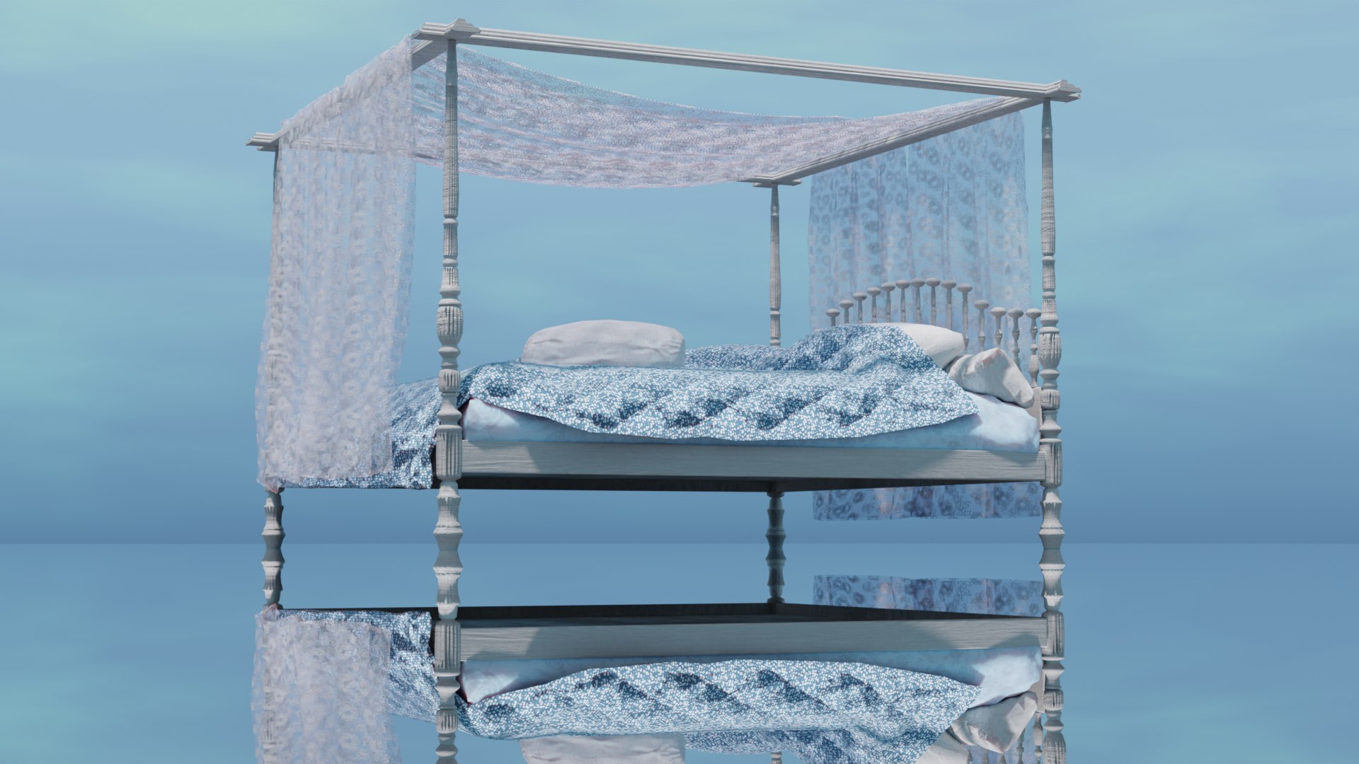 3D Bed Beautiful Drape Model - TurboSquid 1693980