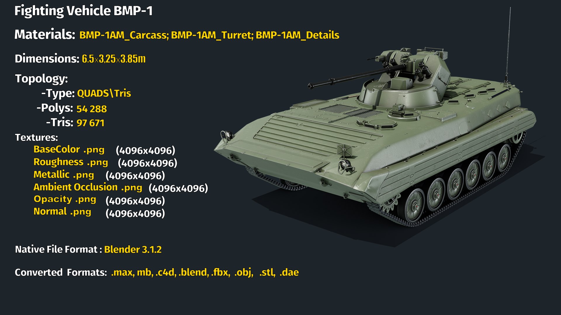 Fighting Vehicle Infantry Bmp-1am 3D Model - TurboSquid 1695957