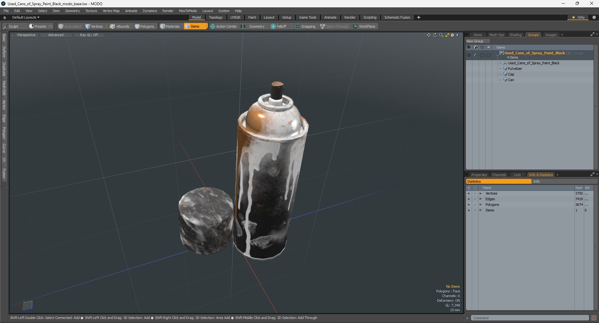 Used Cans Of Spray Paint Black 3D Model - TurboSquid 2269850