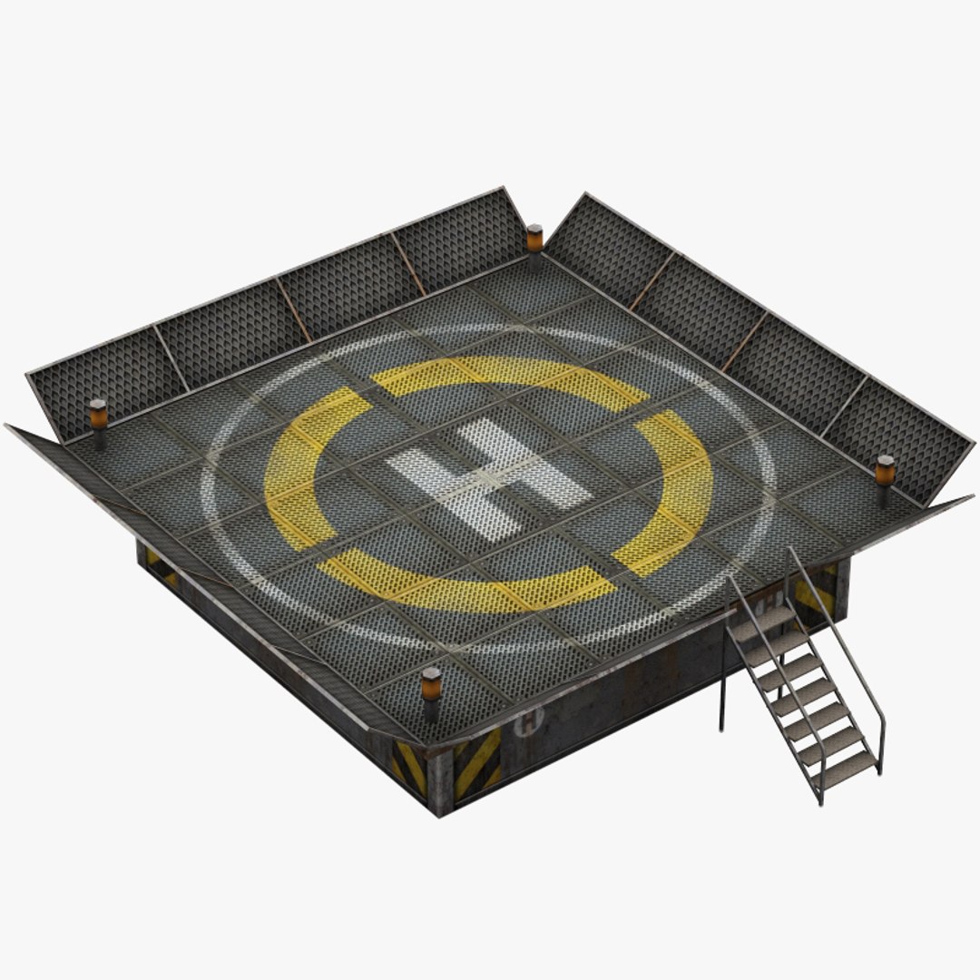 3d model helipad pad