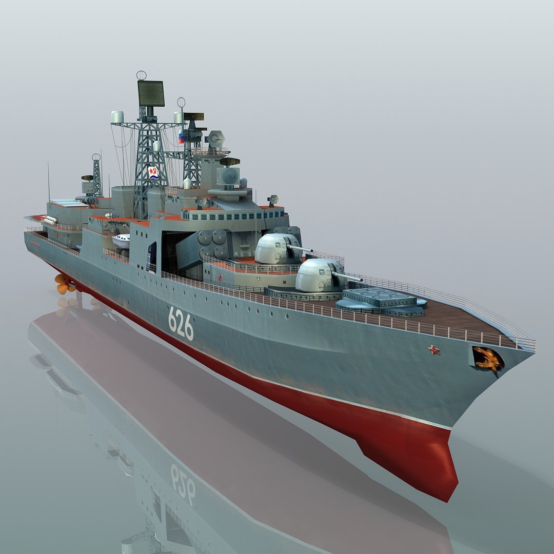 3d Model Udaloy Class Destroyer Russian