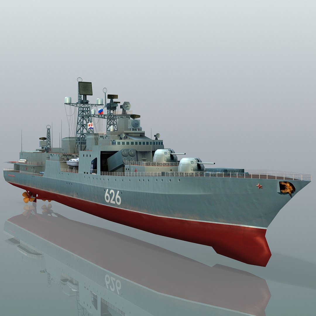 3d Model Udaloy Class Destroyer Russian