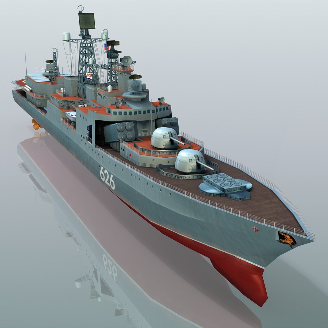 3d Model Udaloy Class Destroyer Russian