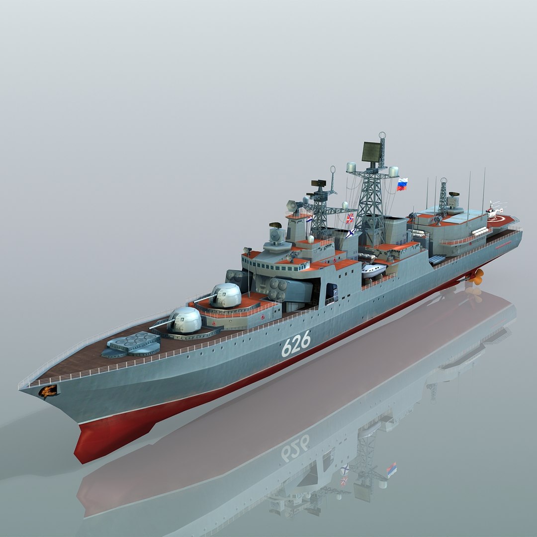 3d Model Udaloy Class Destroyer Russian