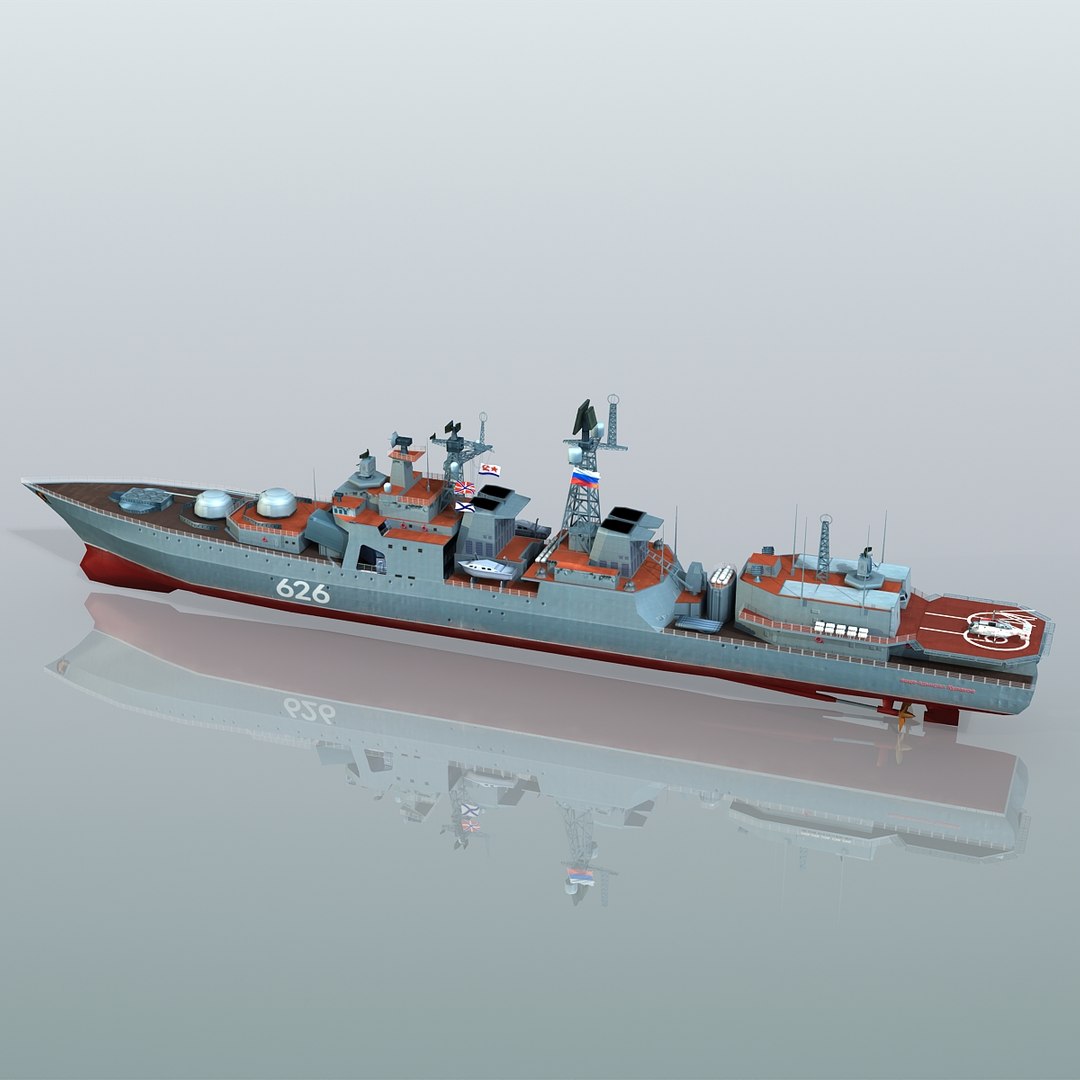 3d Model Udaloy Class Destroyer Russian