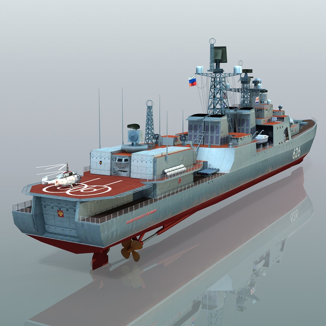 3d Model Udaloy Class Destroyer Russian