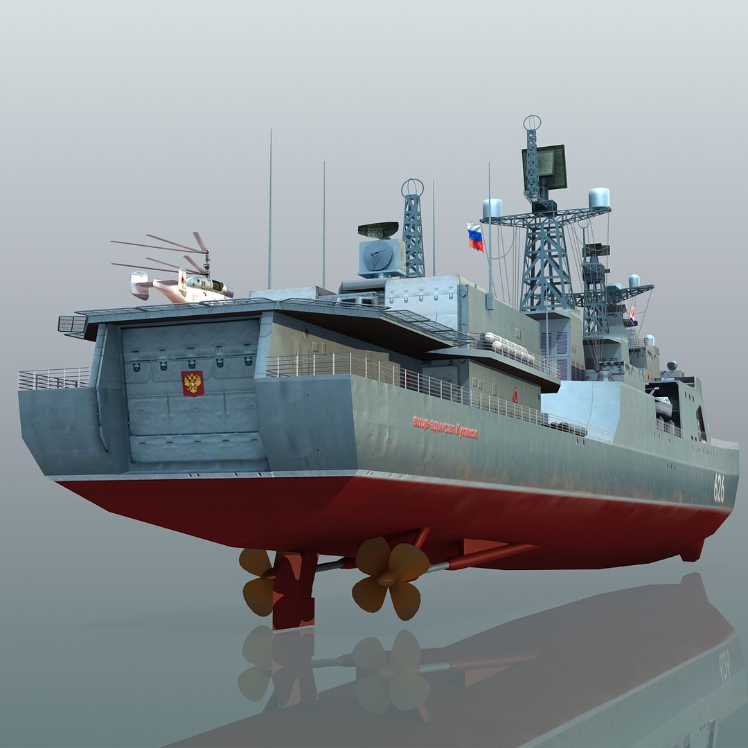 3d Model Udaloy Class Destroyer Russian