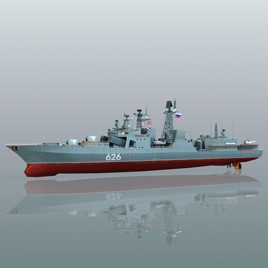 3d Model Udaloy Class Destroyer Russian