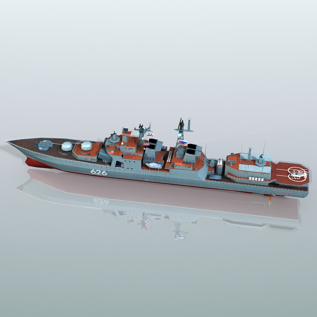 3d Model Udaloy Class Destroyer Russian