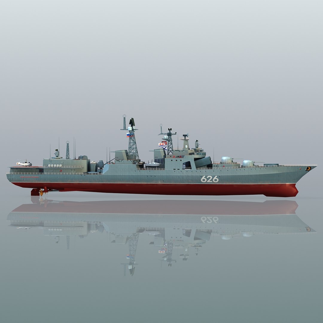 3d Model Udaloy Class Destroyer Russian